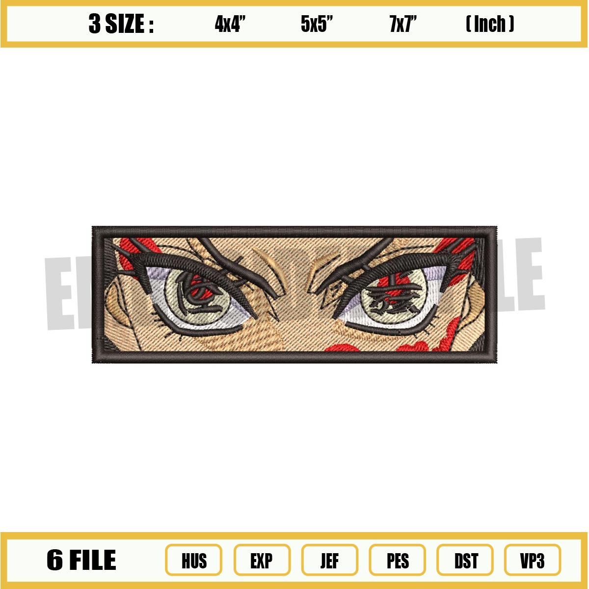 Daki Eyes Demon Slayer Embroidery Design File png - Inspire Uplift