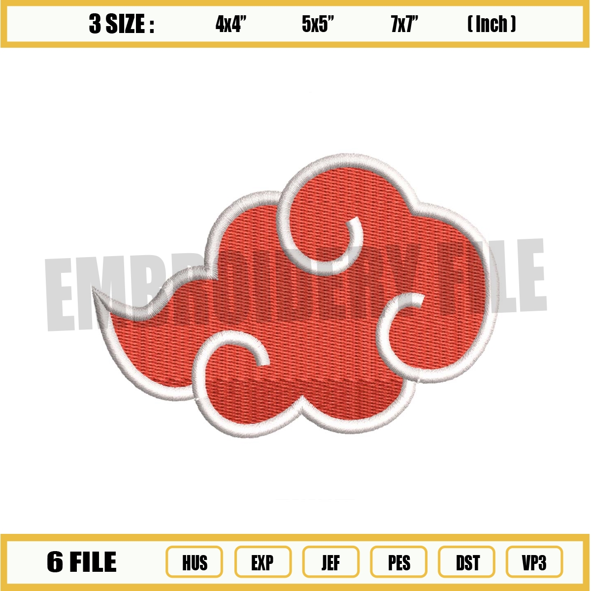 Embroidery Pattern Naruto Akatsuki Cloud png - Inspire Uplift