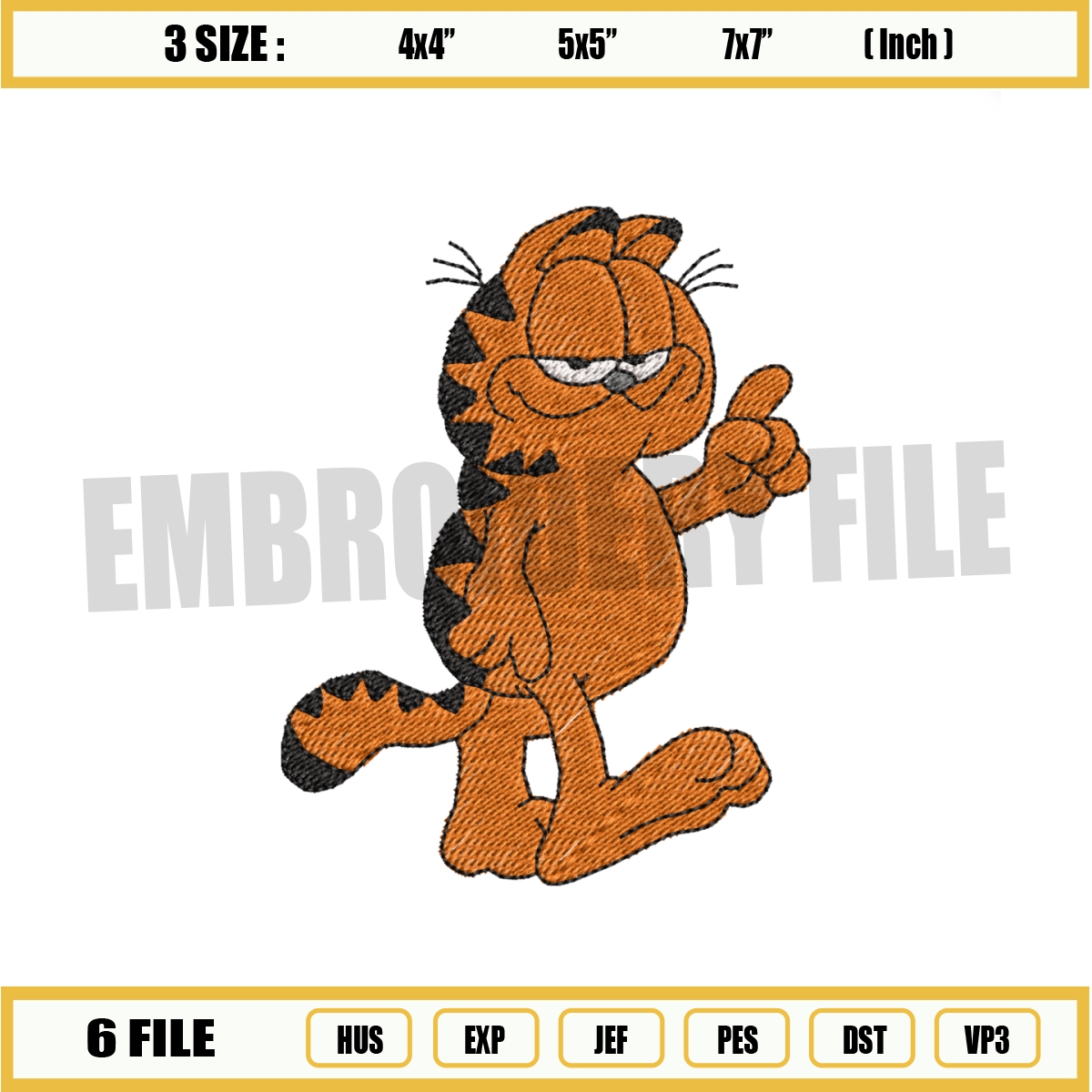 The Garfield Say No Embroidery | Inspire Uplift