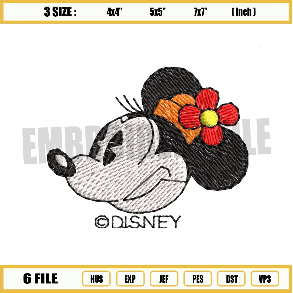 Minnie Mouse Head Embroidery Disney ,png - Inspire Uplift