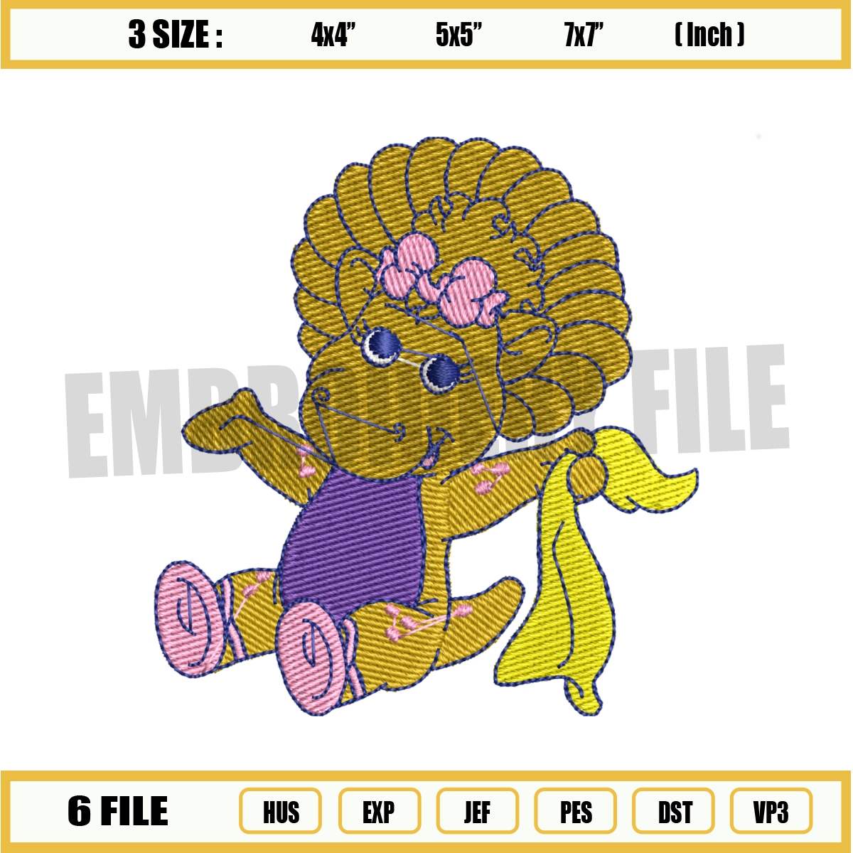 Barney Baby Bop Machine Embroidery Png - Inspire Uplift