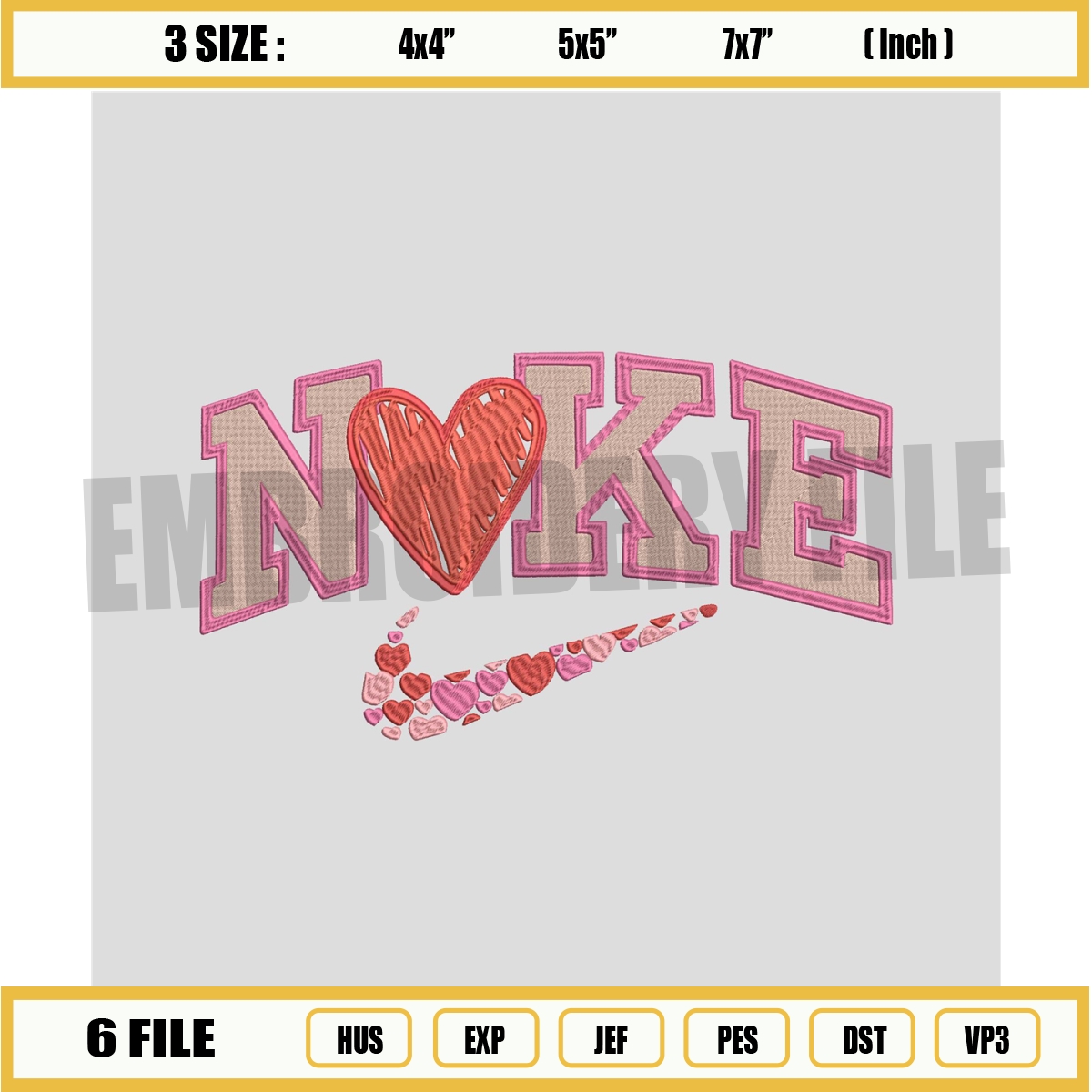 Nike Heart Embroidery Designs, Nike Valentine Embroidery Des | Inspire ...