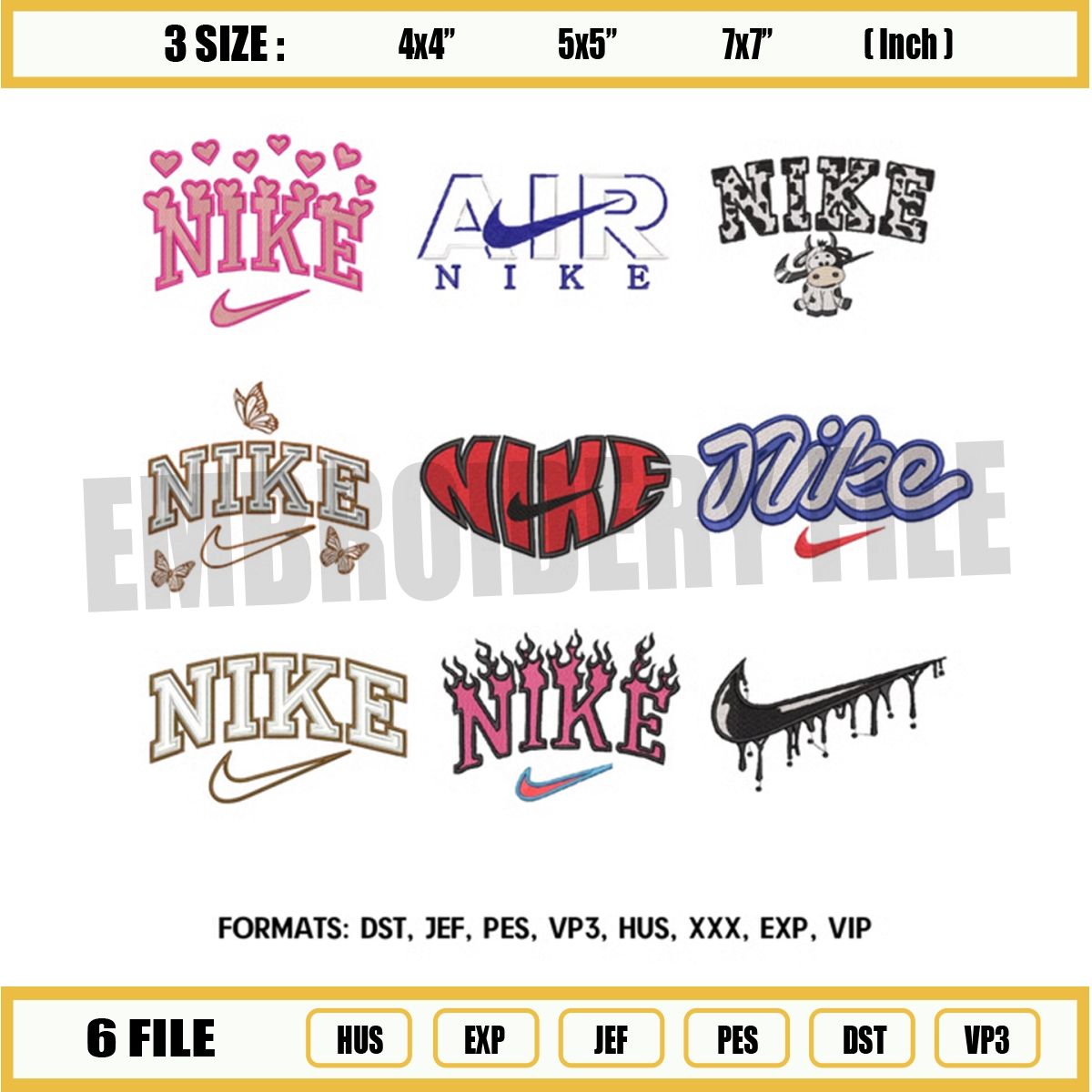 Nike embroidery design file, Swoosh nike embroidery design p | Inspire ...