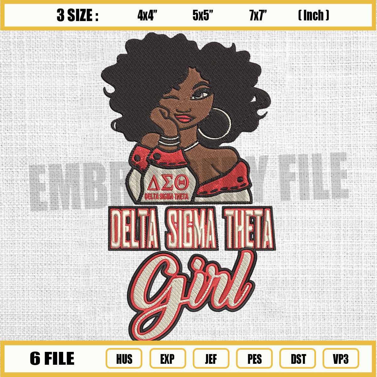 Delta Sigma Theta Girl Embroidery Designs | Inspire Uplift