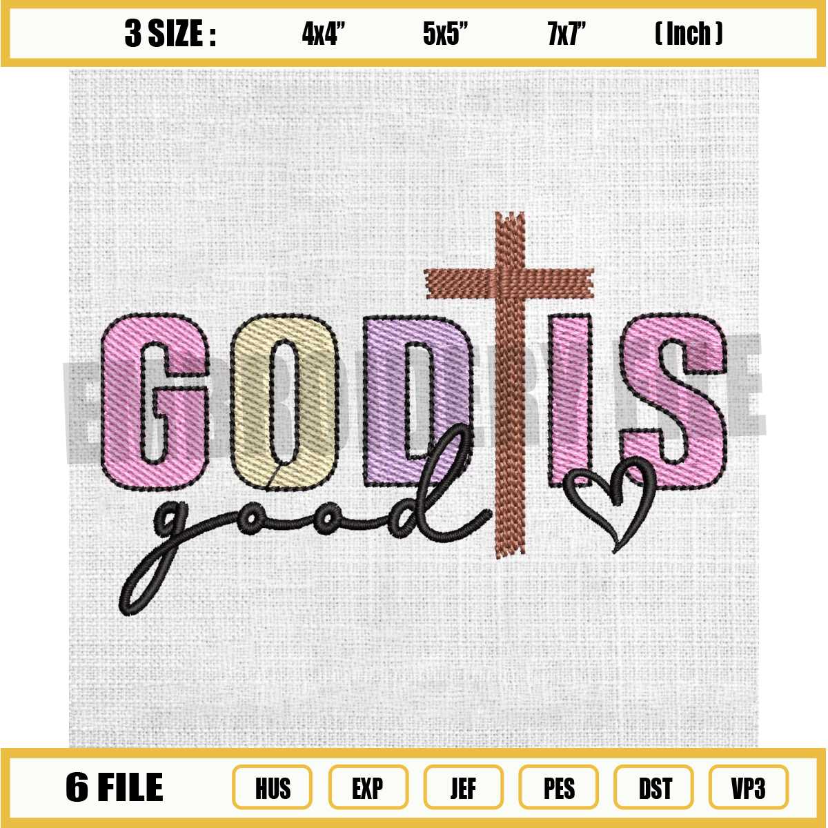 God Is Good Machine Embroidery Design, Jesus Embroidery, Chr | Inspire ...