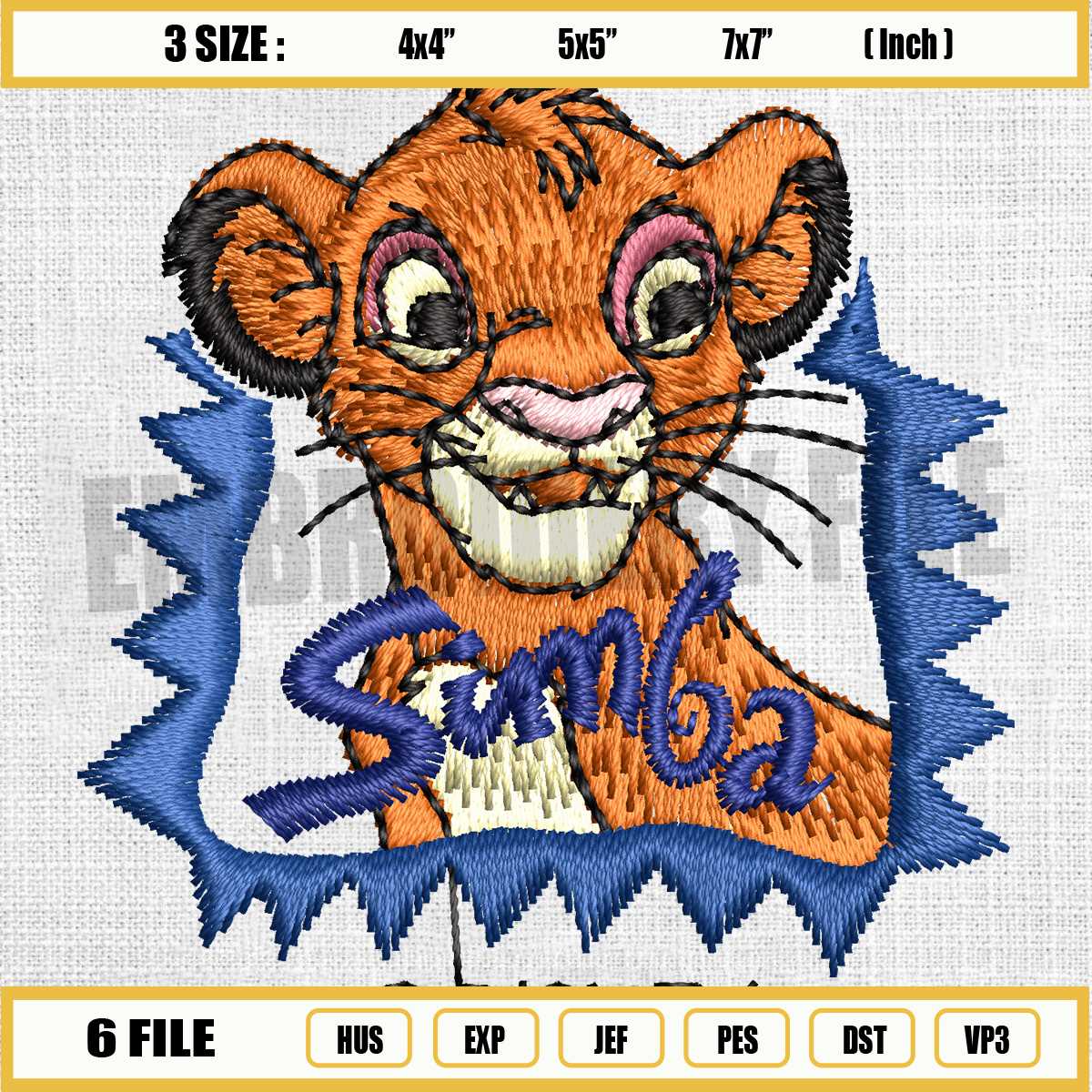 The Lion King Simba Embroidery Design, Disney Cartoon Embroi | Inspire ...