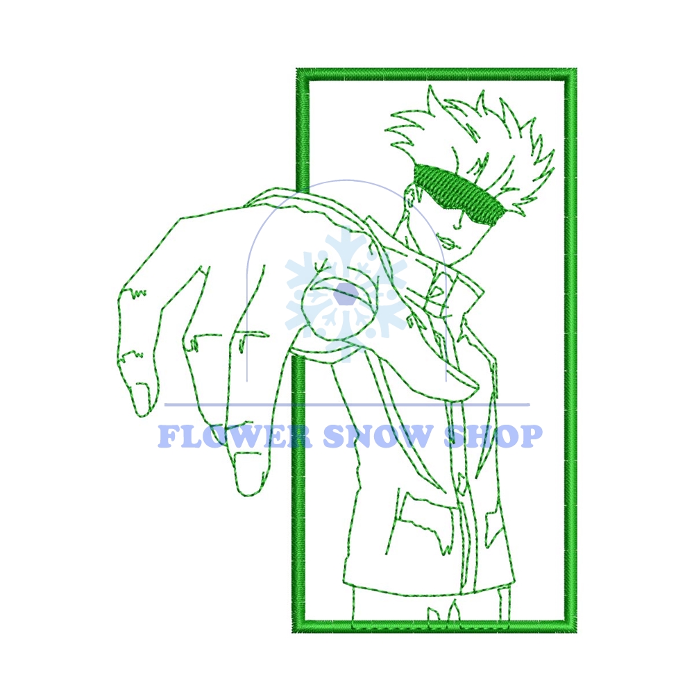 Anime Embroidery File Gojo Satoru Design - Inspire Uplift
