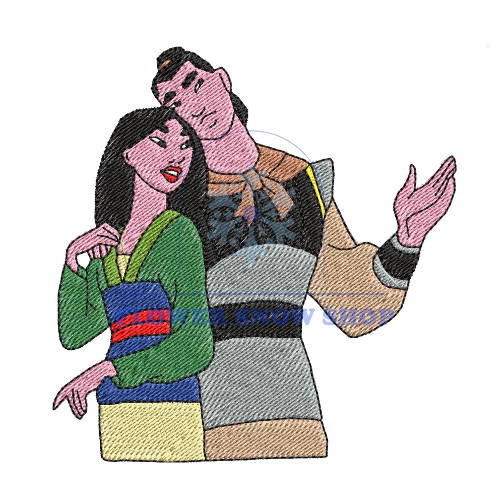 Mulan and General Li Shang Embroidery | Inspire Uplift