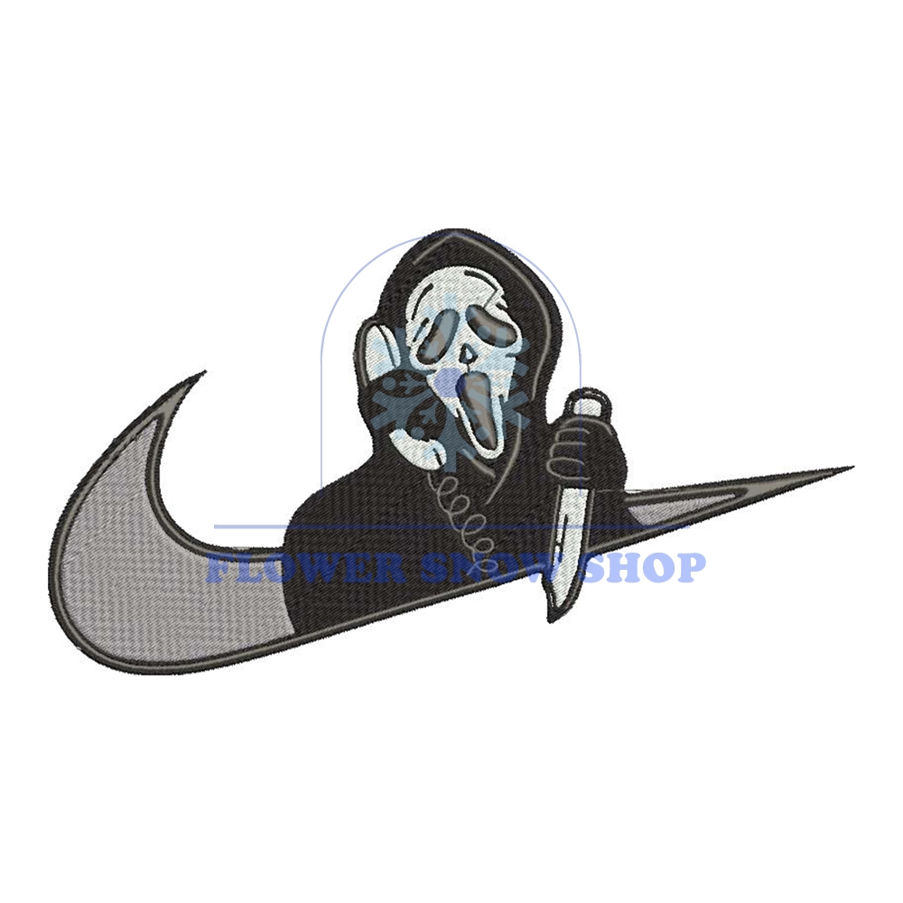 Nike x Scream Ghost Face Embroidery Machine Designs Png | Inspire Uplift