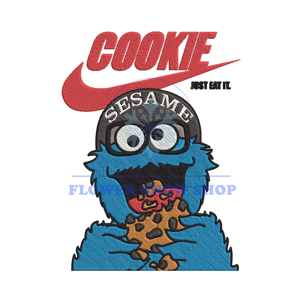 Cookie Monster X Nike Embroidery Design Png | Inspire Uplift
