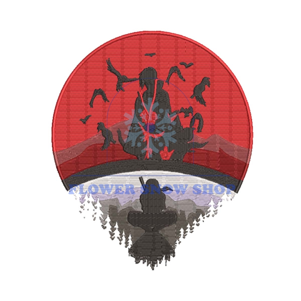 Itachi Uchiha Anime Embroidery design png | Inspire Uplift