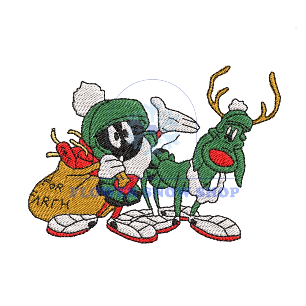 Christmas Santa Marvin The Martian Embroidery | Inspire Uplift