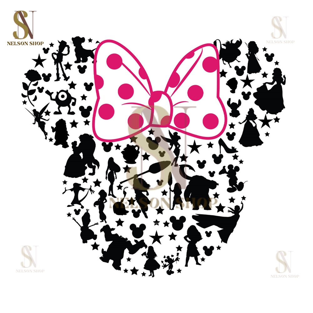 Minnie Mouse Head Monogram Walt Disney Characters SVG | Inspire Uplift