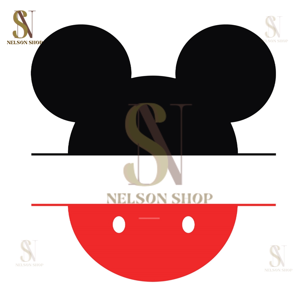 Red Black Mickey Mouse Head SVG | Inspire Uplift