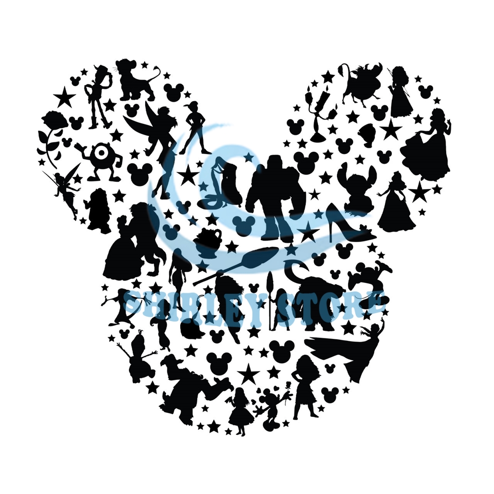 Mickey Head Monogram Walt Disney Characters SVG | Inspire Uplift