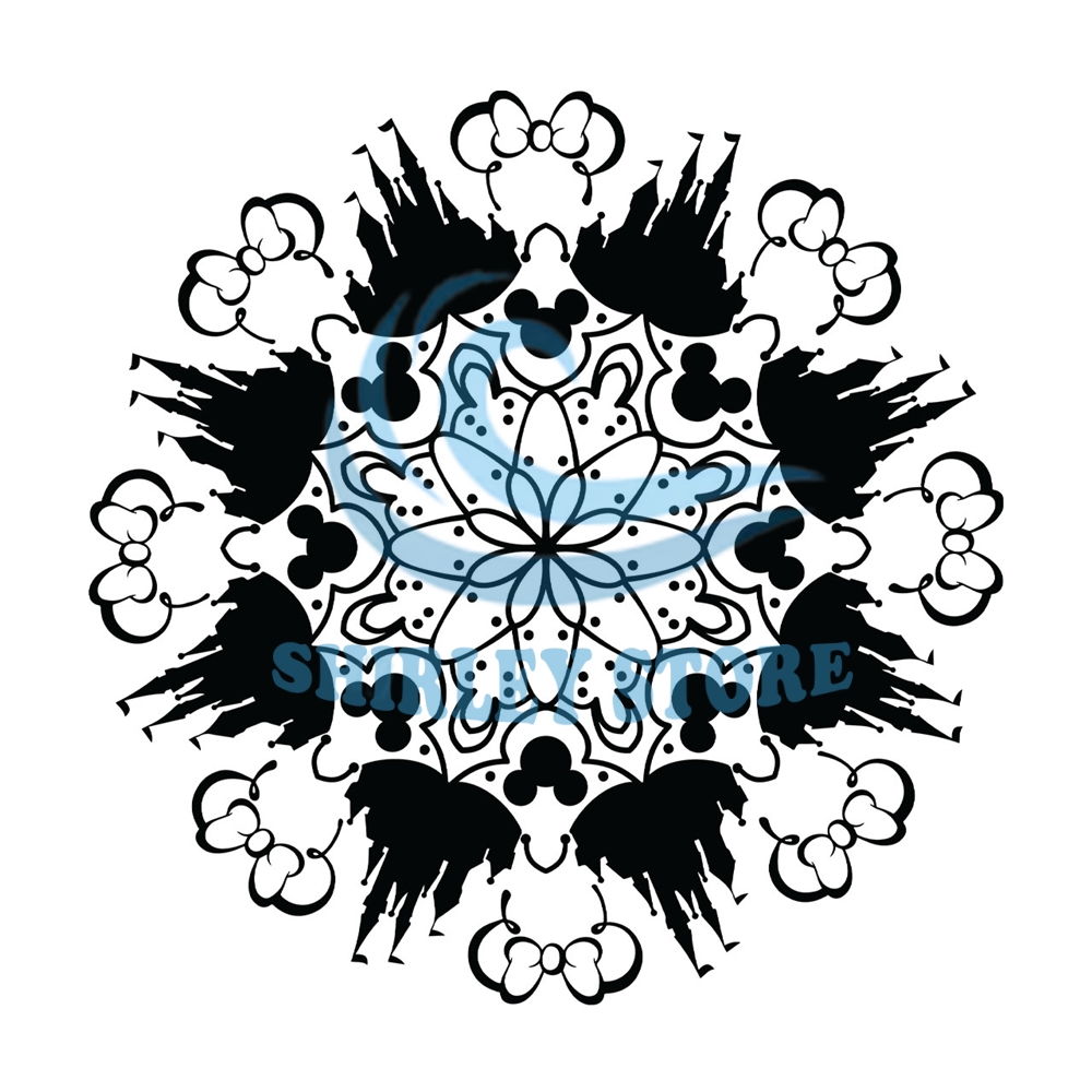 Round Mandala Pattern Minnie Mouse SVG | Inspire Uplift