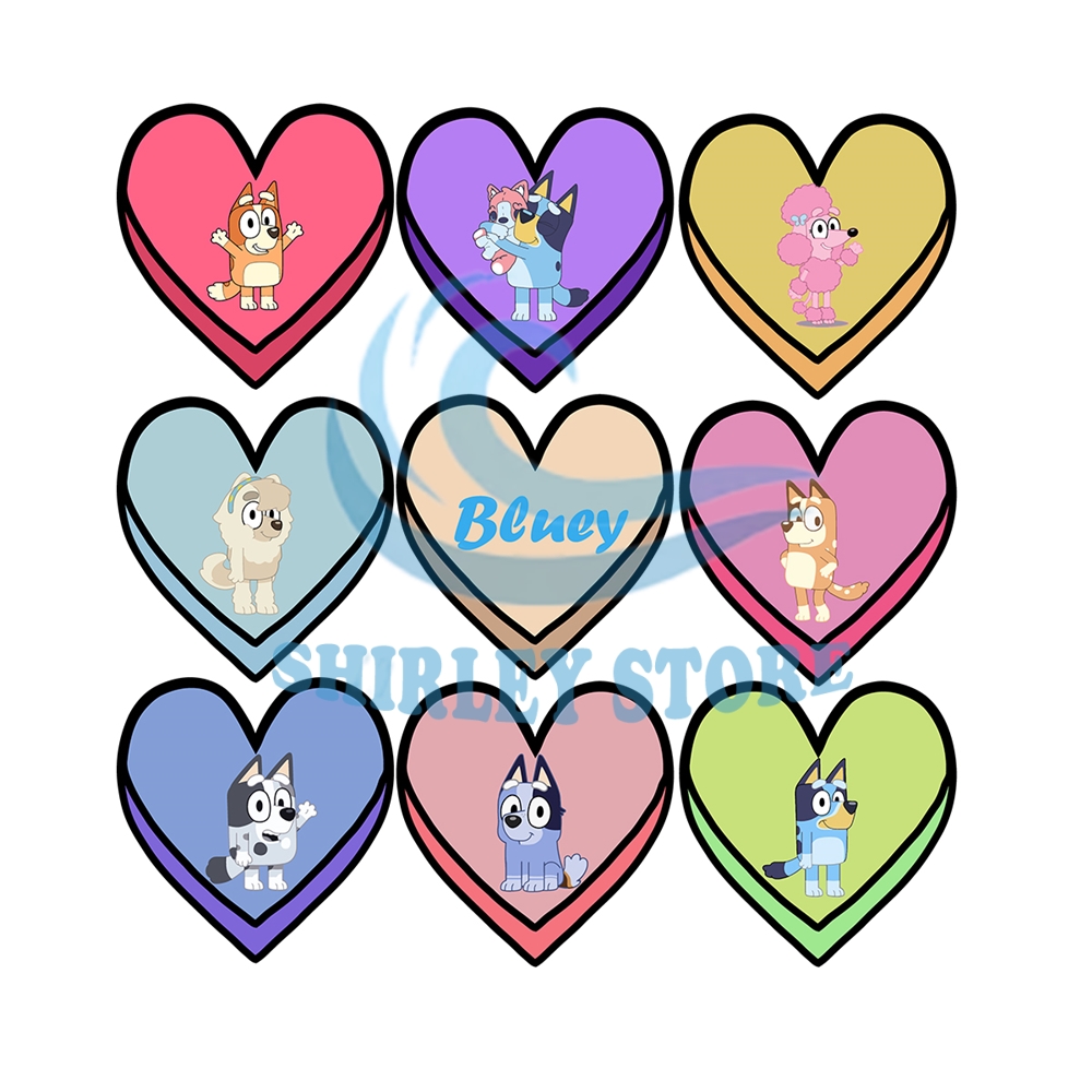 Bluey Bingo Friends Valentine Hearts PNG - Inspire Uplift