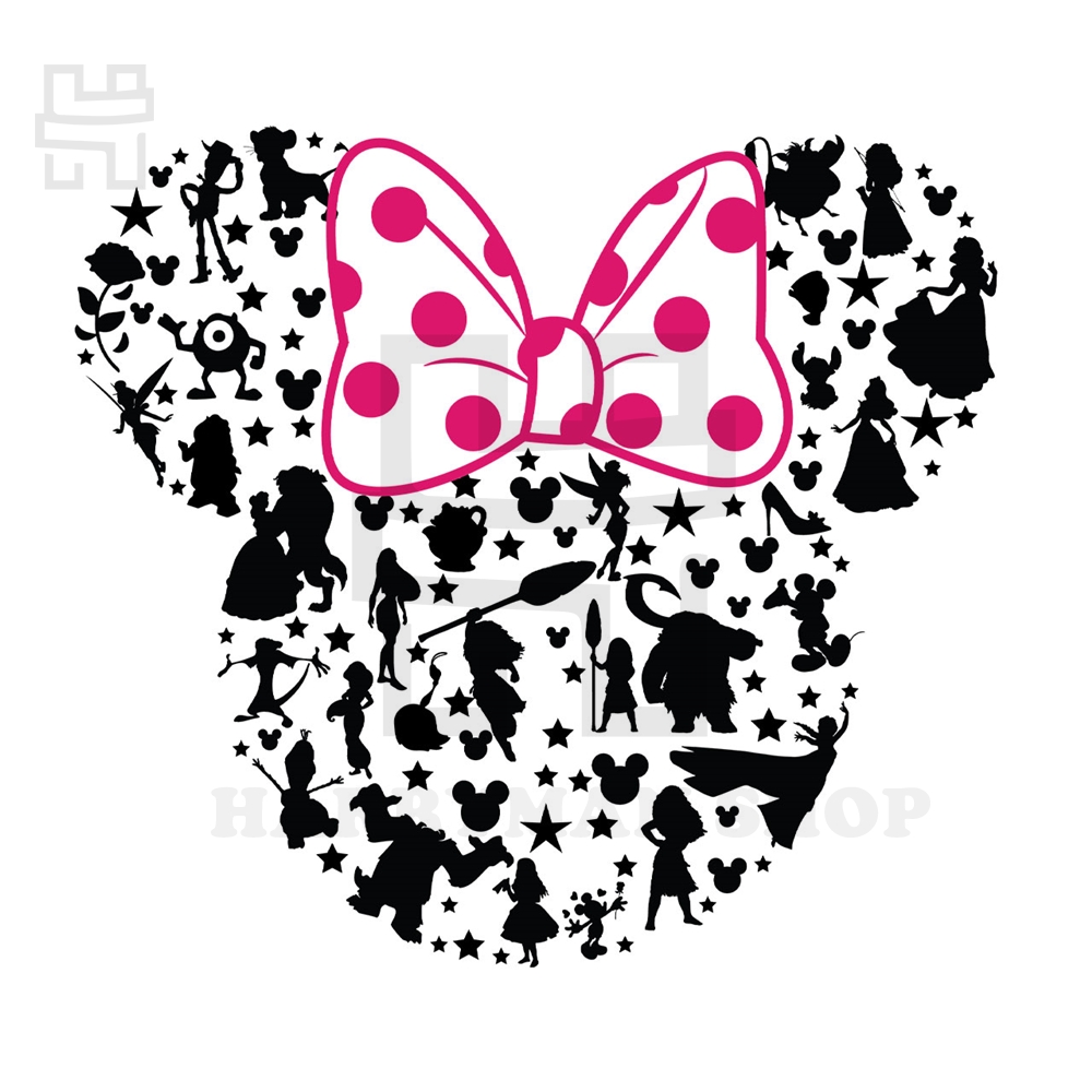 Minnie Mouse Head Monogram Walt Disney Characters SVG | Inspire Uplift