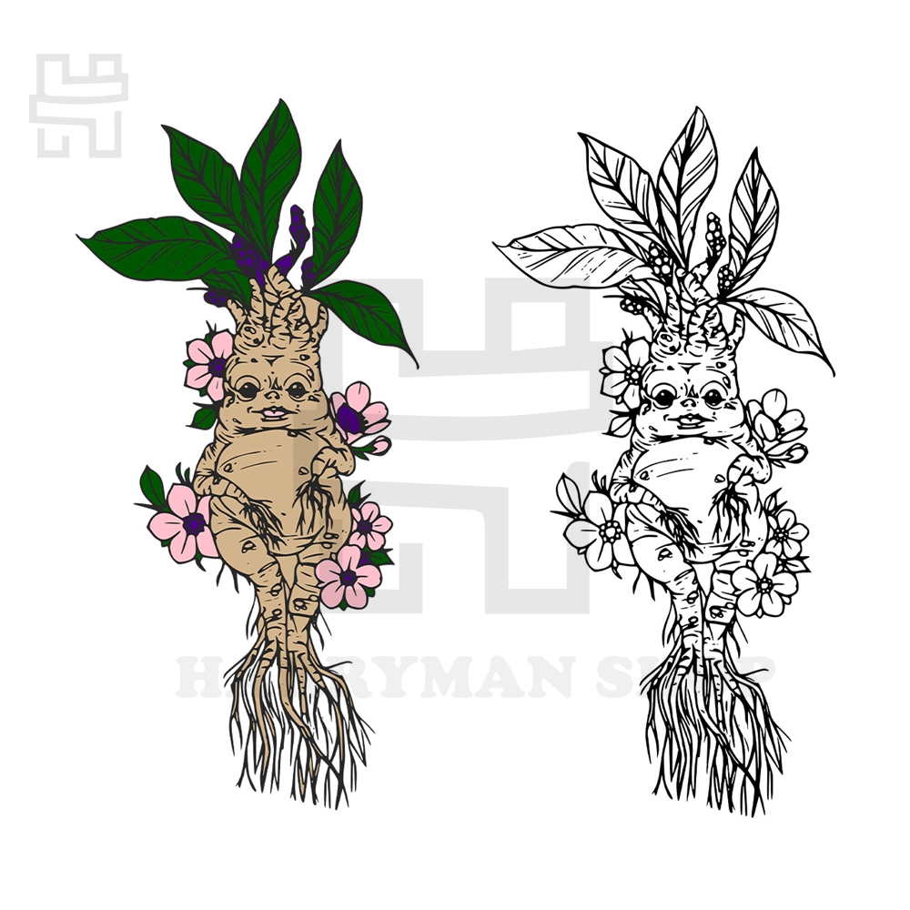 Harry Potter Mandrake With Flower SVG Cutting Files | Inspire Uplift