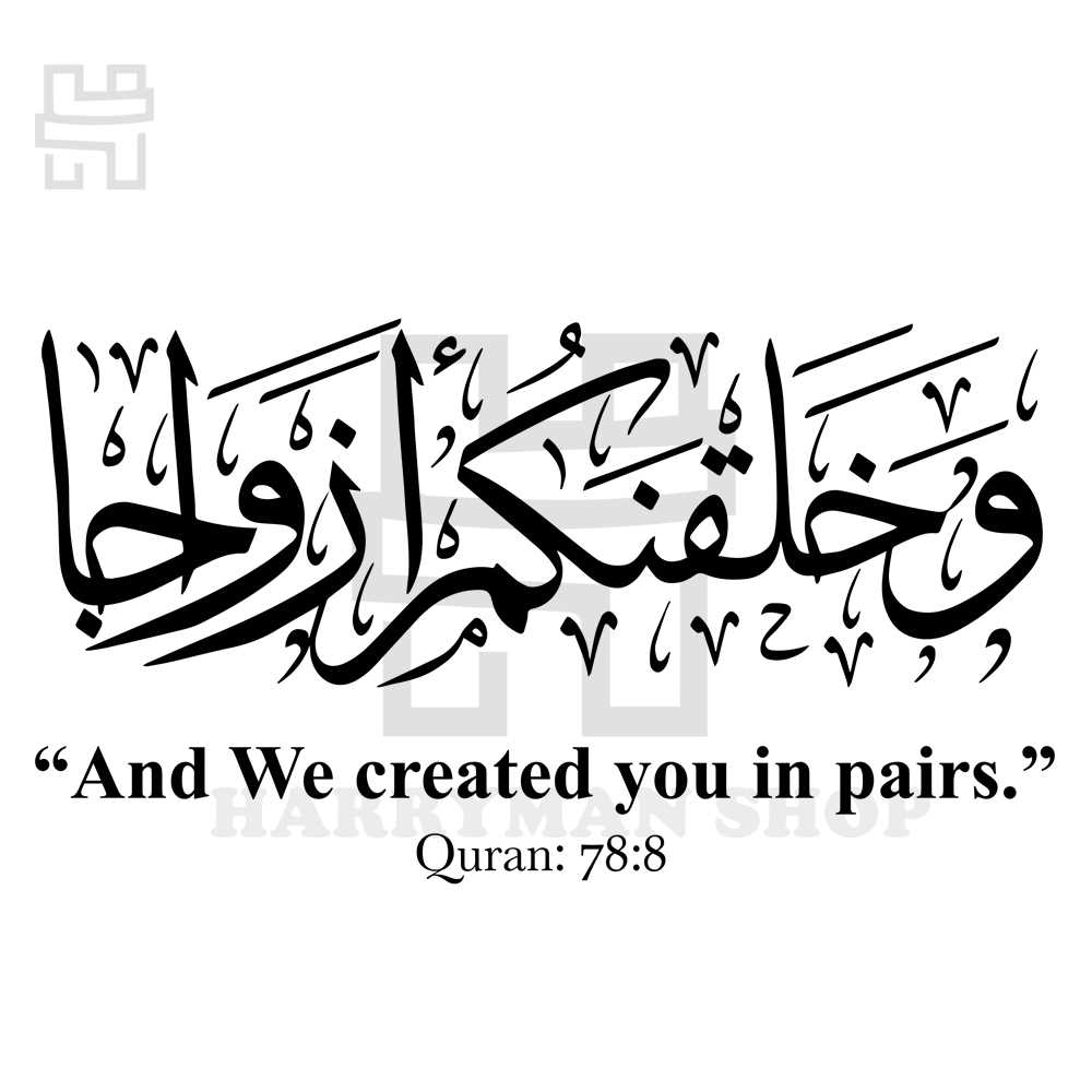 And We Created You In Pairs with Arabic Calligraphy png, Sur | Inspire ...