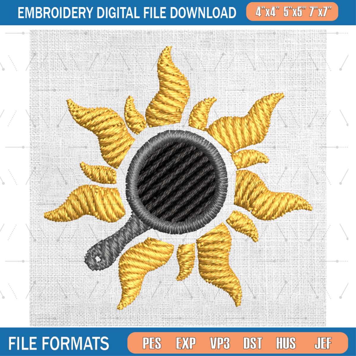 Frying Pan Sun Design Pes Embroidery | Inspire Uplift
