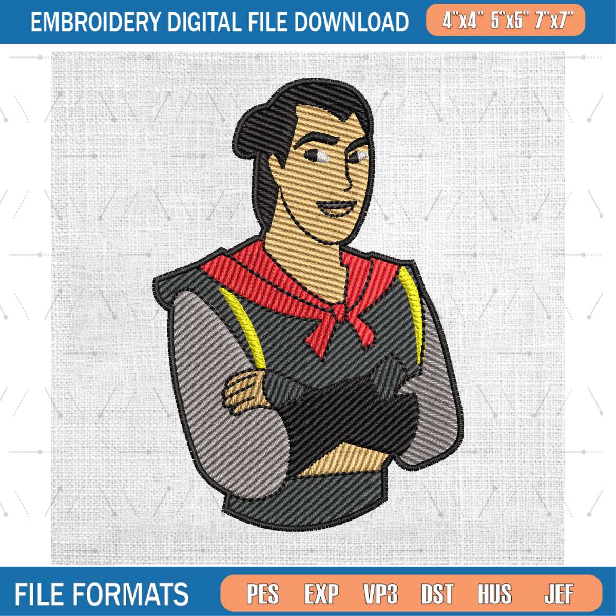 Disney General Li Shang Embroidery Design | Inspire Uplift