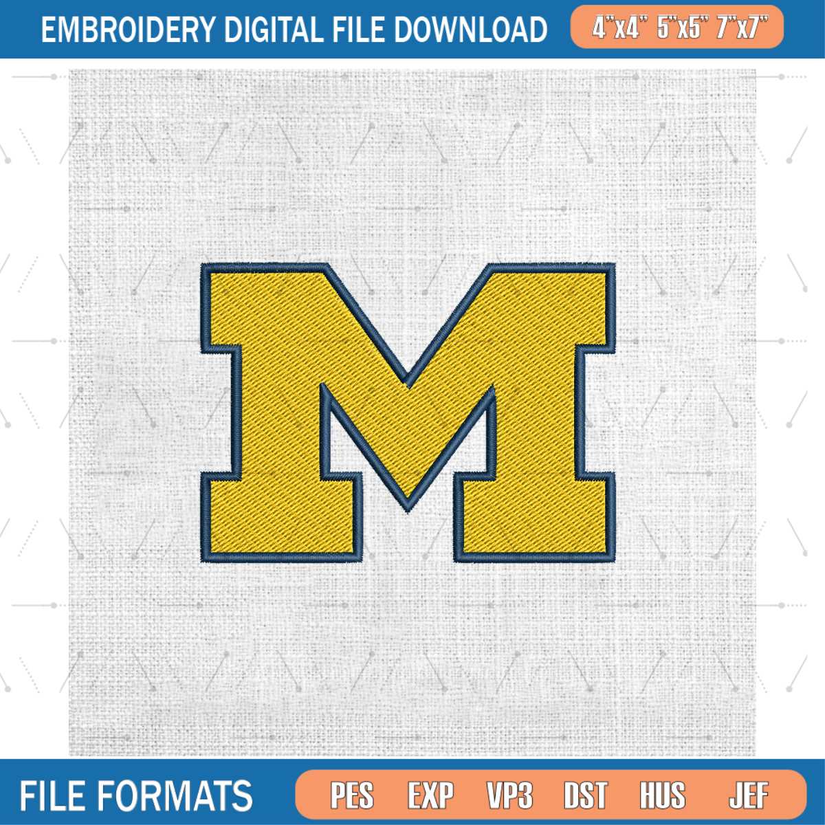 Michigan Wolverines NCAA Logo Embroidery Design | Inspire Uplift