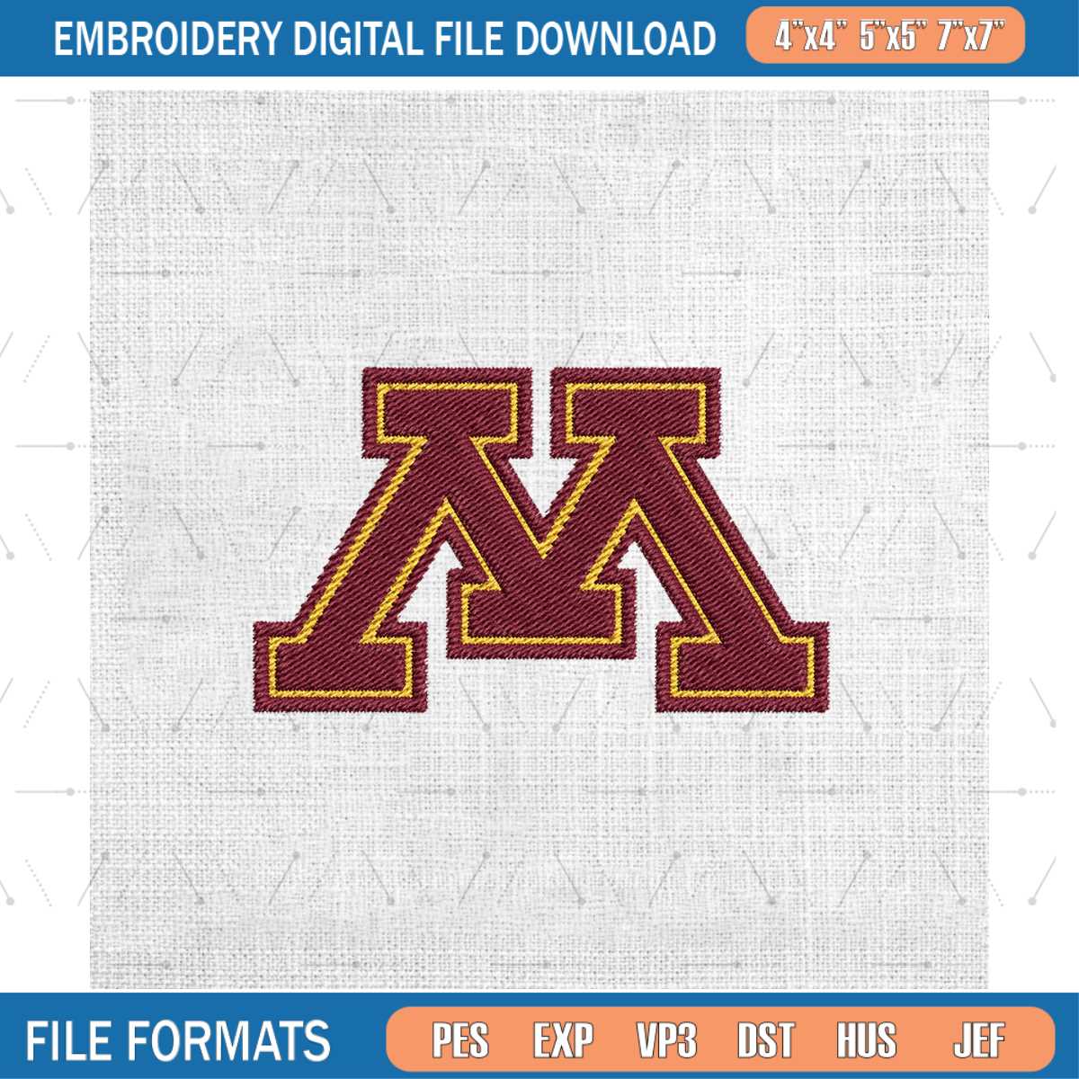 Minnesota Golden Gophers NCAA Logo Embroidery Design | Inspire Uplift