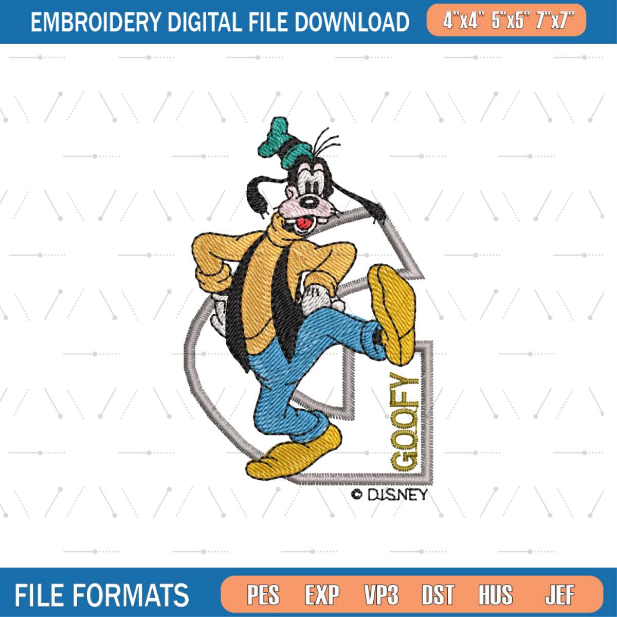 Alphabet Badge Goofy Disney Embroidery | Inspire Uplift