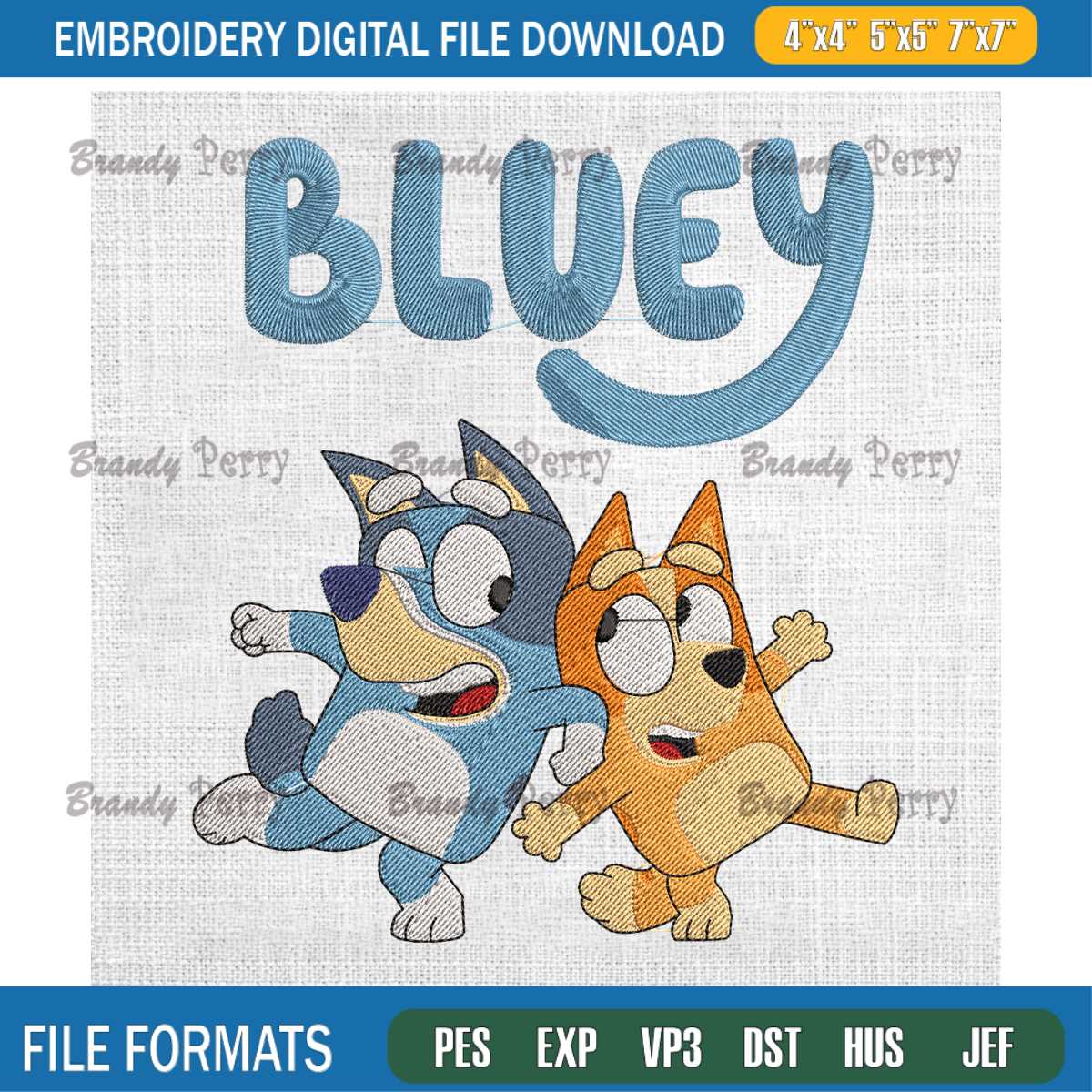 Bluey And Bingo Heeler Brother Embroidery | Inspire Uplift