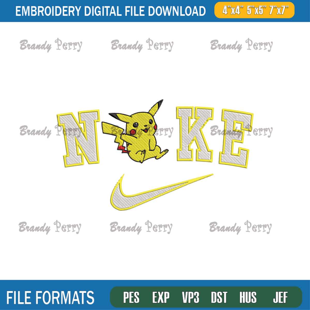 Nike Pikachu Embroidery Design Png | Inspire Uplift