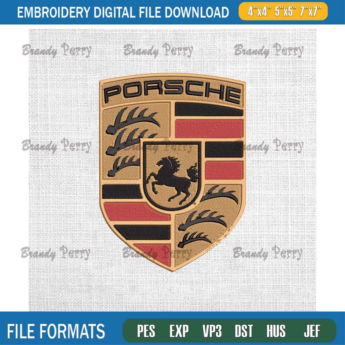 Porsche Logo Embroidery File | Inspire Uplift