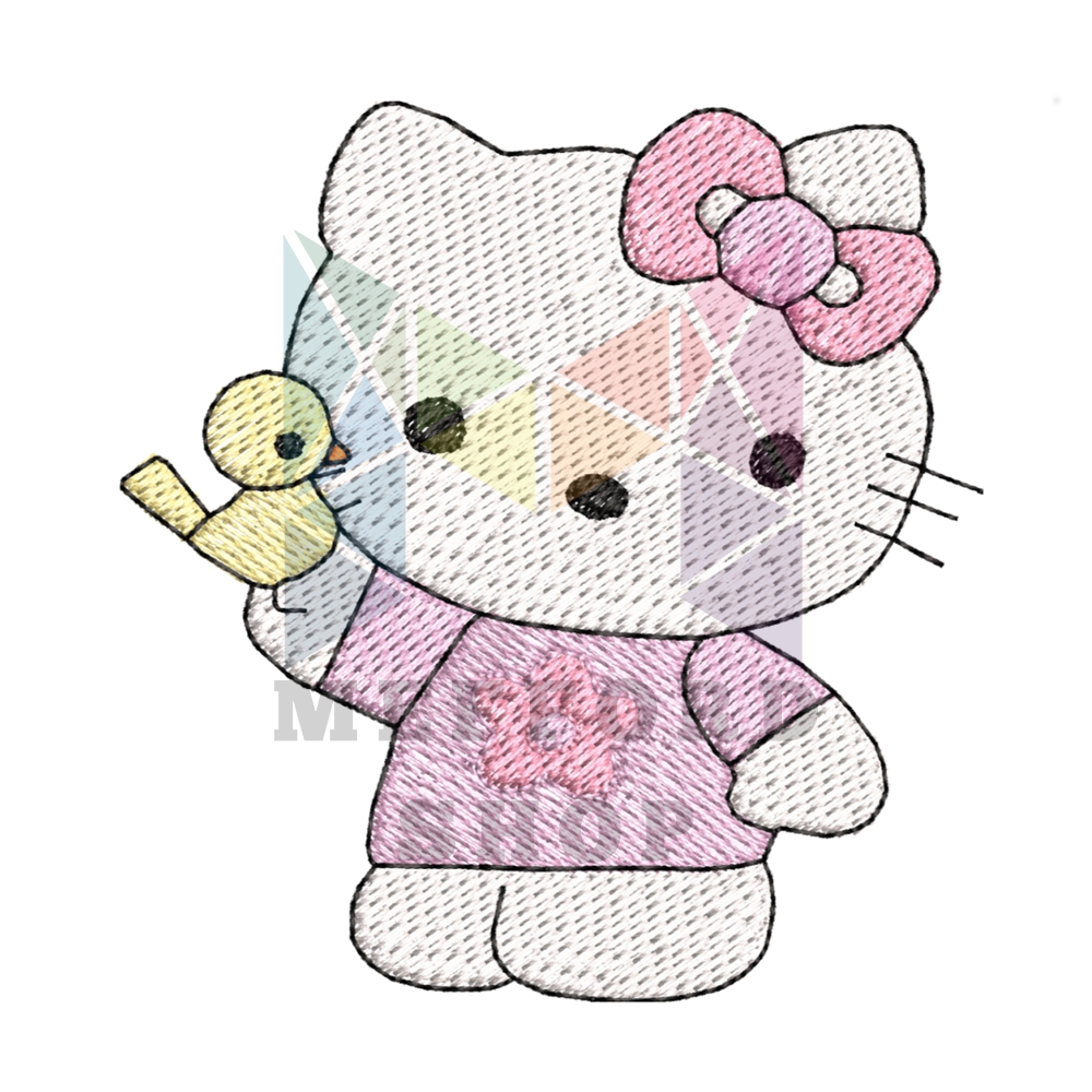 Baby Pink Hello Kitty Embroidery png | Inspire Uplift