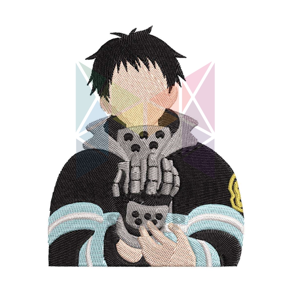 Shinra Kusakabe Anime Embroidery Design png | Inspire Uplift