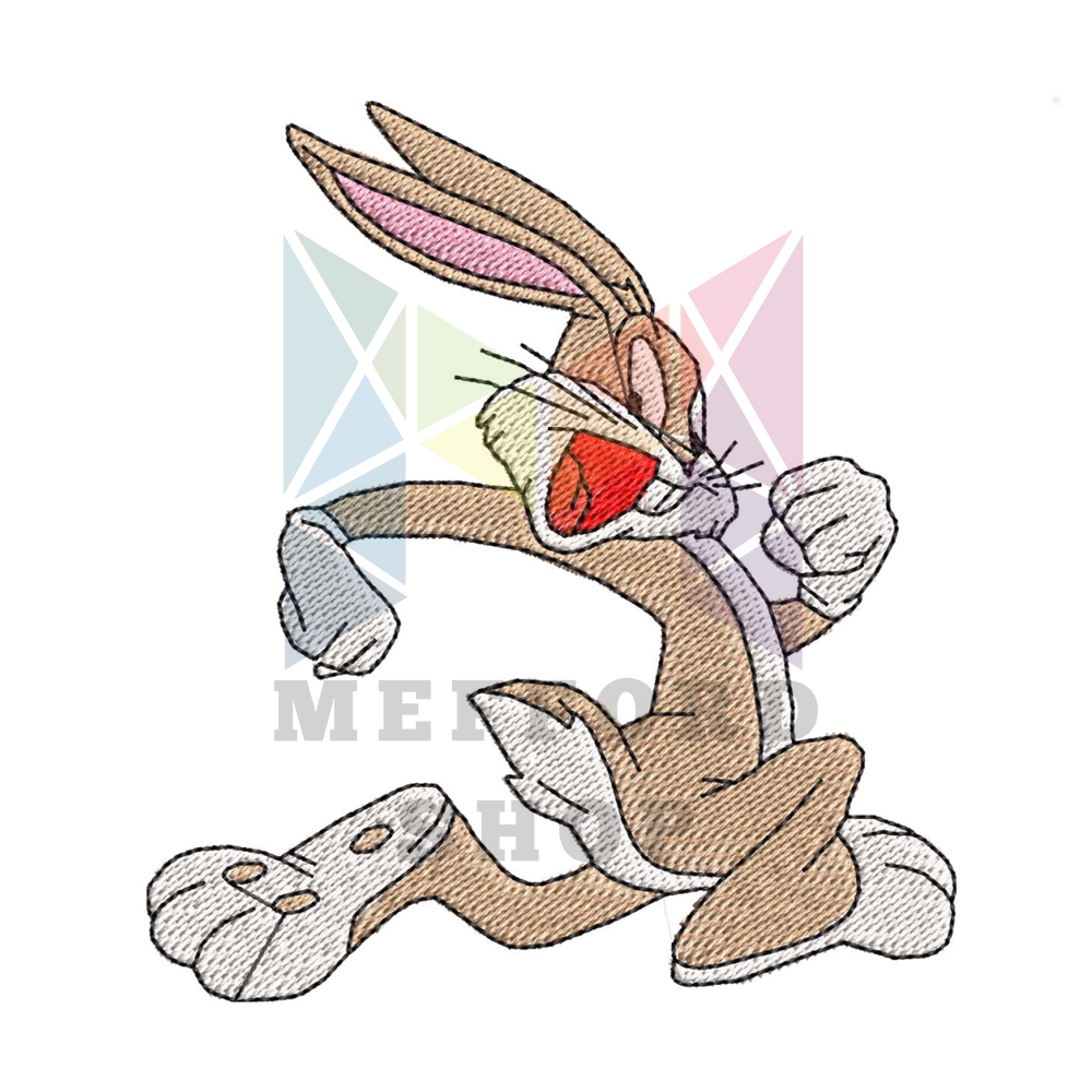 Bugs Bunny Running Embroidery | Inspire Uplift