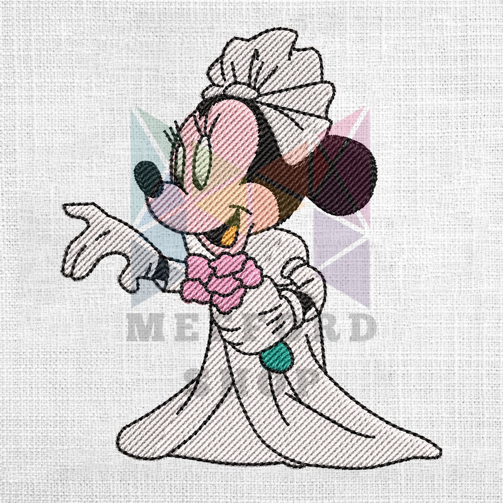Bride Minnie Mouse Disney Mickey Wedding Embroidery | Inspire Uplift