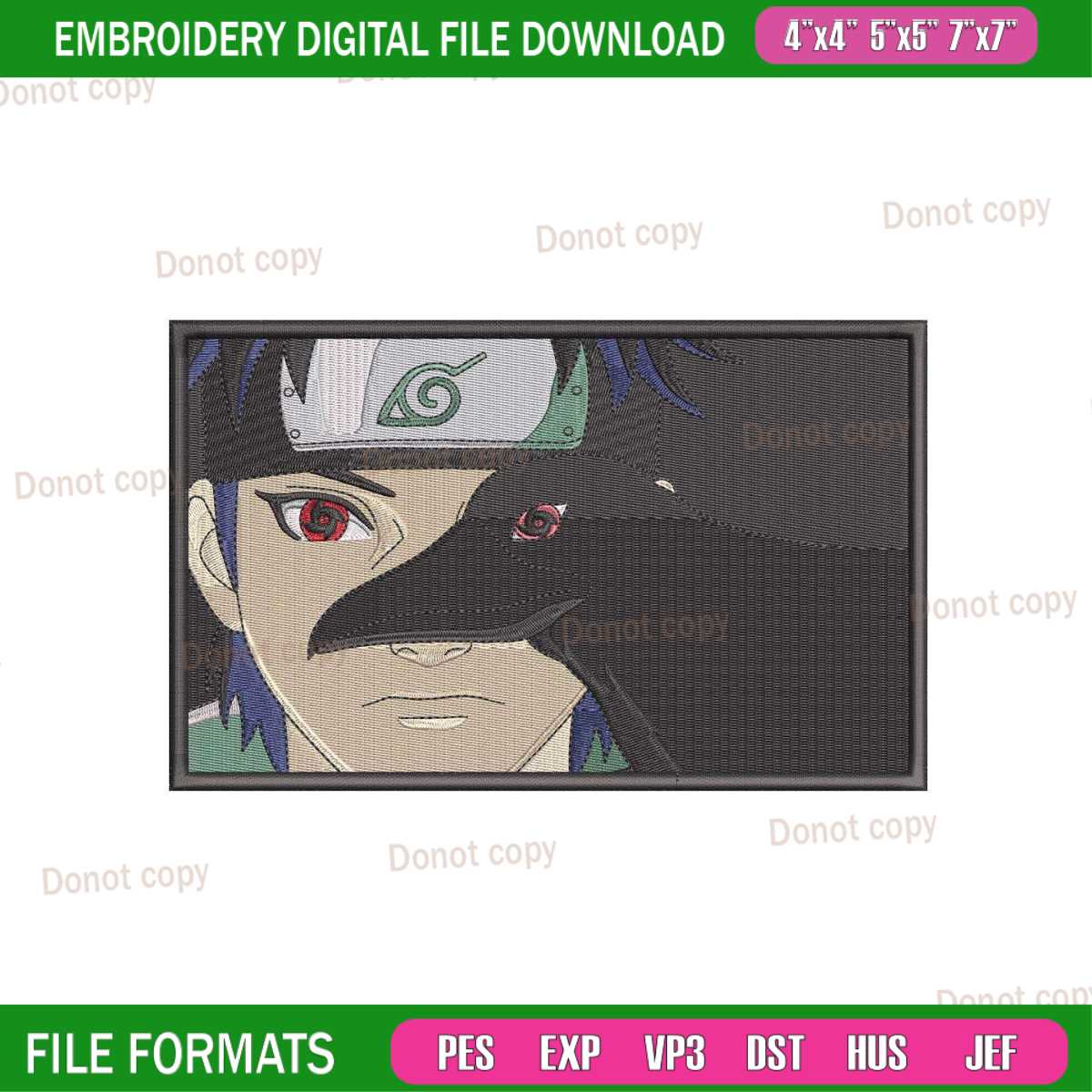 Shisui Uchiha and Crow Anime Embroidery Design png | Inspire Uplift