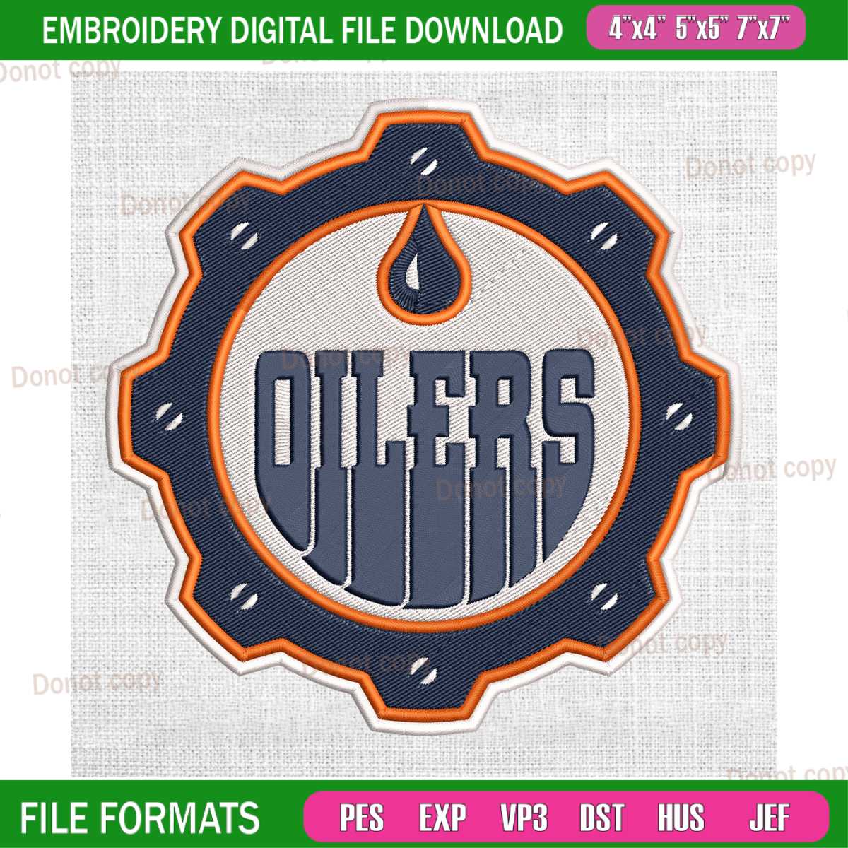 Edmonton Oilers Mechanic Logo Embroidery, NHL Embroidery, Oi | Inspire ...