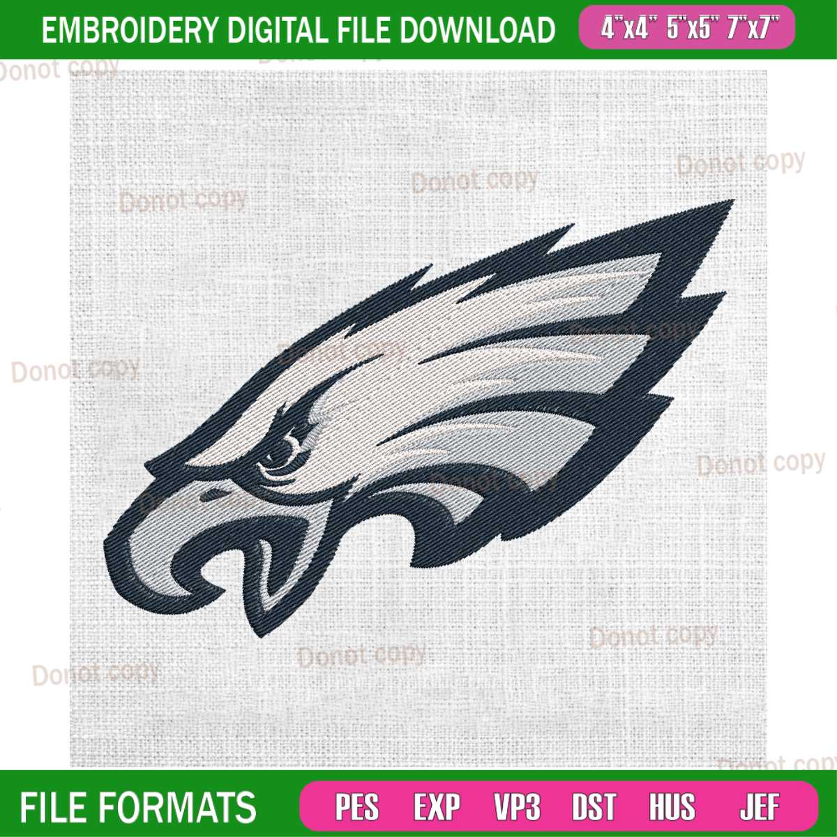 Philadelphia Eagles Mascot Logo Embroidery, NFL Logo Embroid | Inspire ...