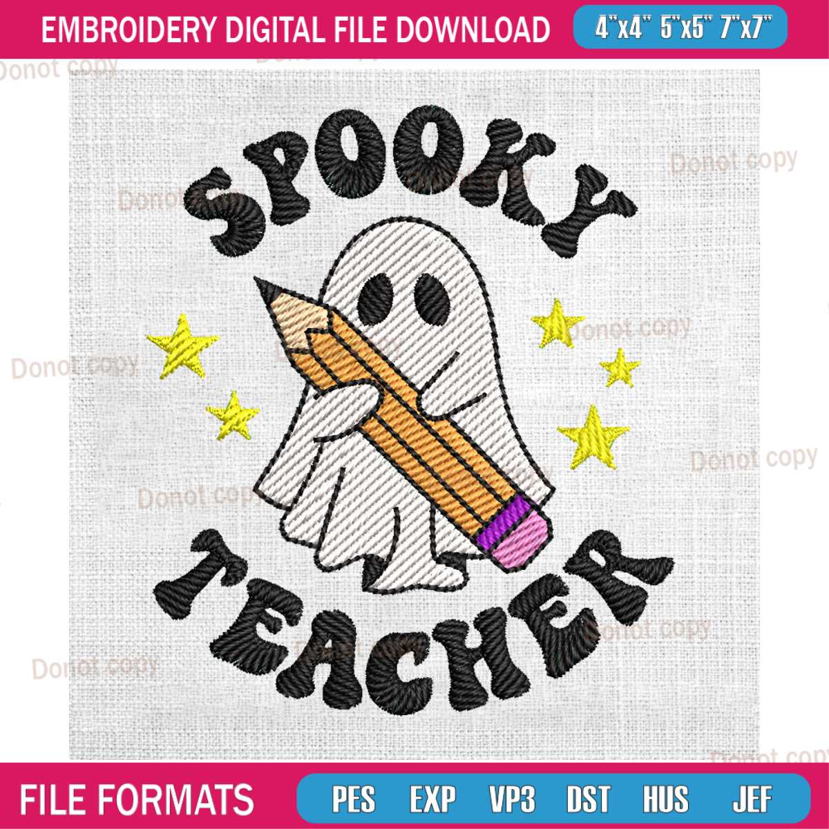 Spooky Teacher School Halloween Embroidery | Inspire Uplift