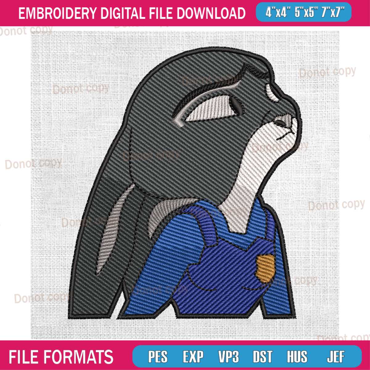 Judy Hopps Zootopia Police Officer Embroidery | Inspire Uplift