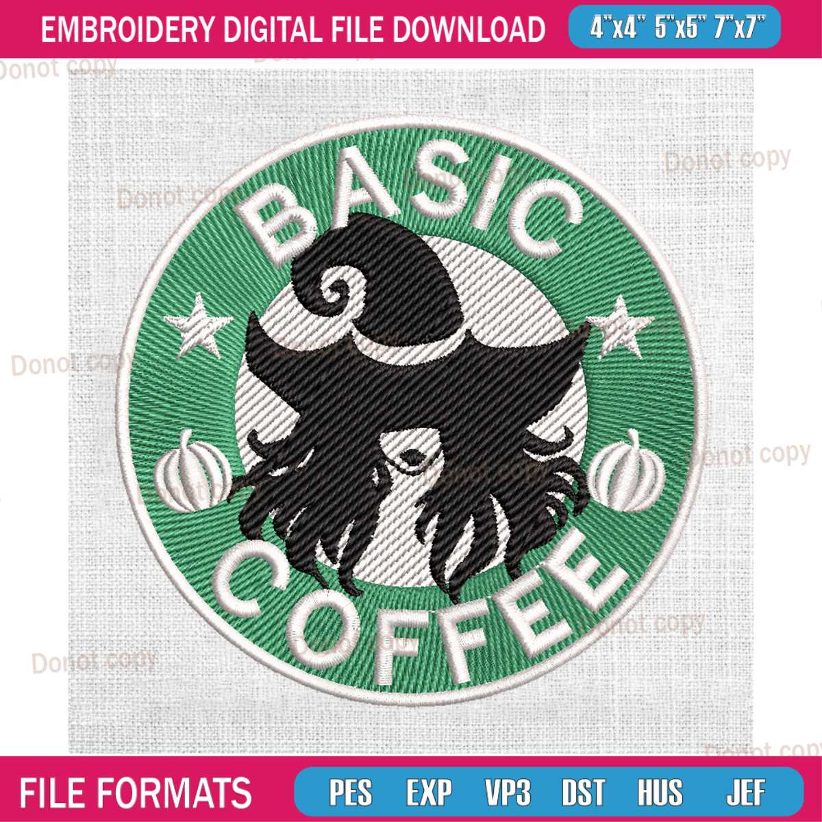 basic Coffee Halloween Starbucks Logo Embroidery | Inspire Uplift