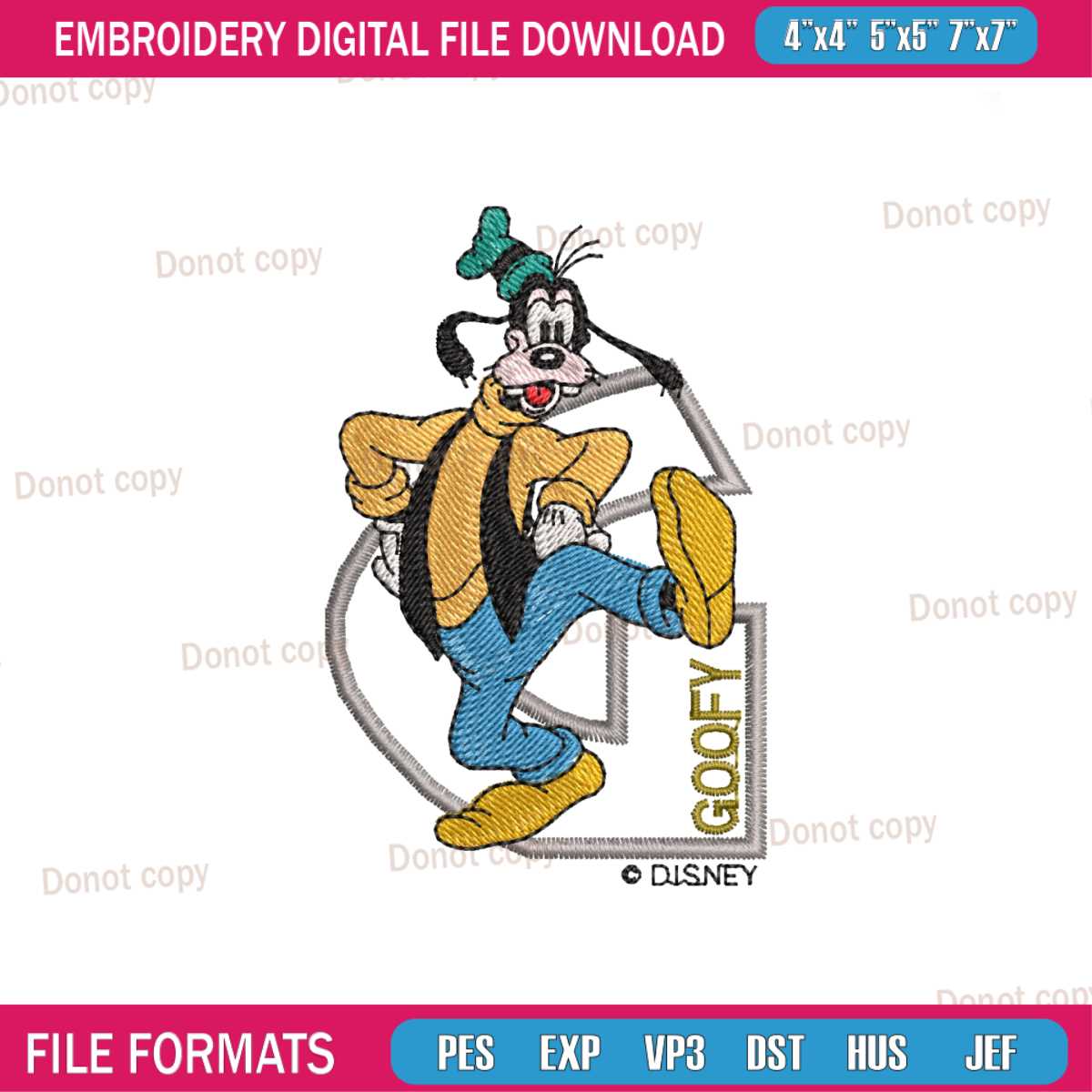 Alphabet Badge Goofy Disney Embroidery | Inspire Uplift