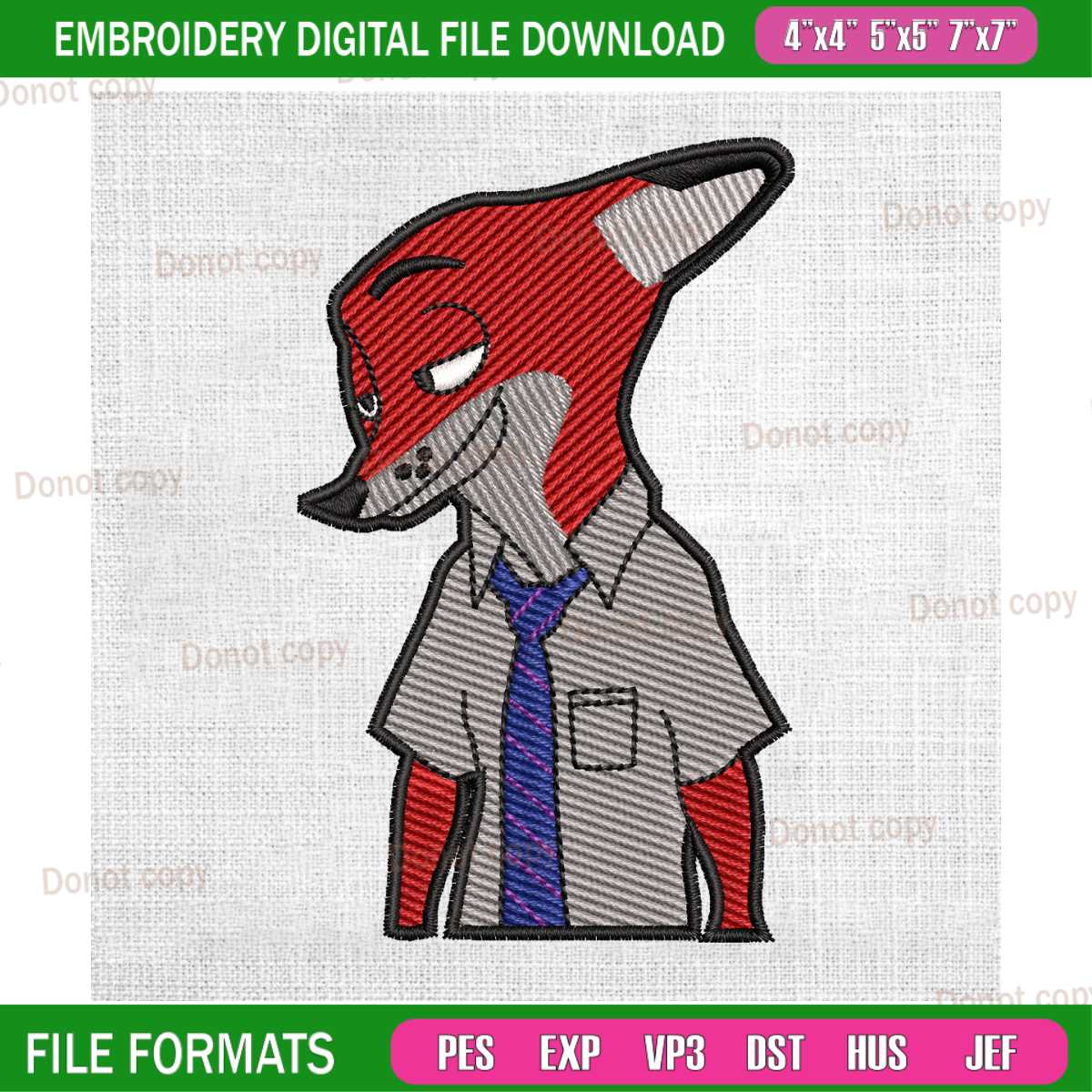 Nick Wilde Zootopia Couple Matching Embroidery | Inspire Uplift