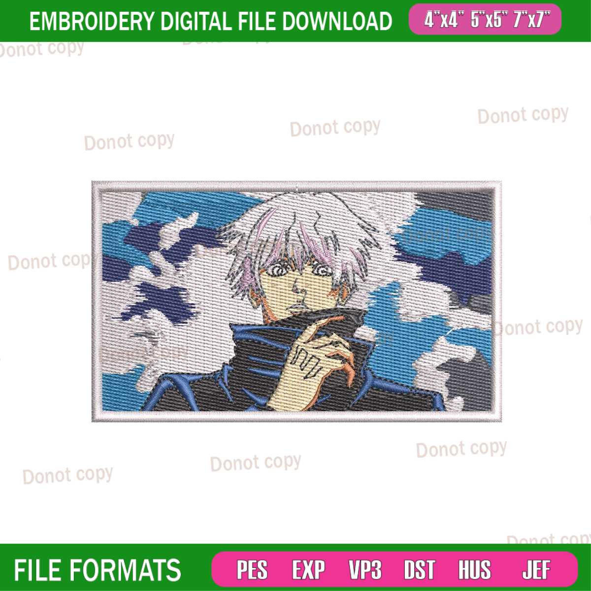 Gojo Satoru Jujutsu Kaisen Embroidery Design png | Inspire Uplift