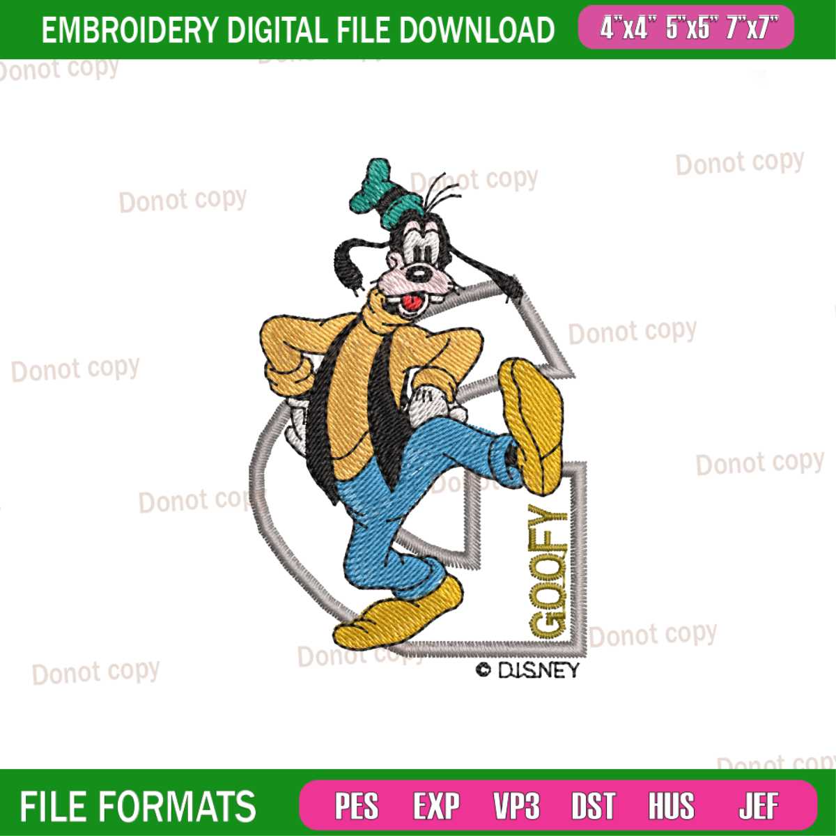 Alphabet Badge Goofy Disney Embroidery | Inspire Uplift