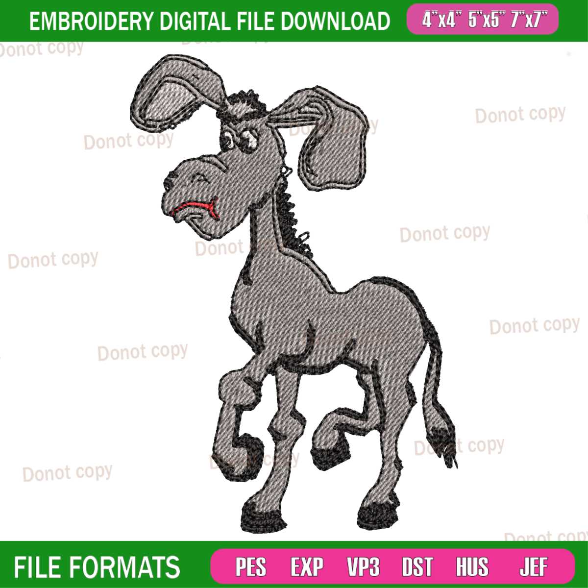 Shrek Donkey Embroidery Png | Inspire Uplift