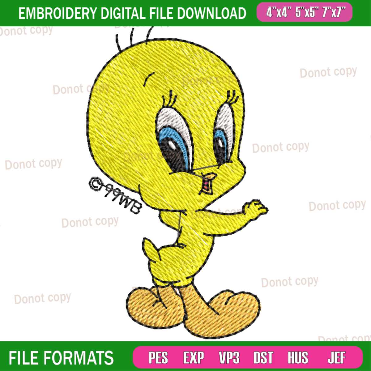Looney Tunes Tweety Bird Embroidery Png | Inspire Uplift