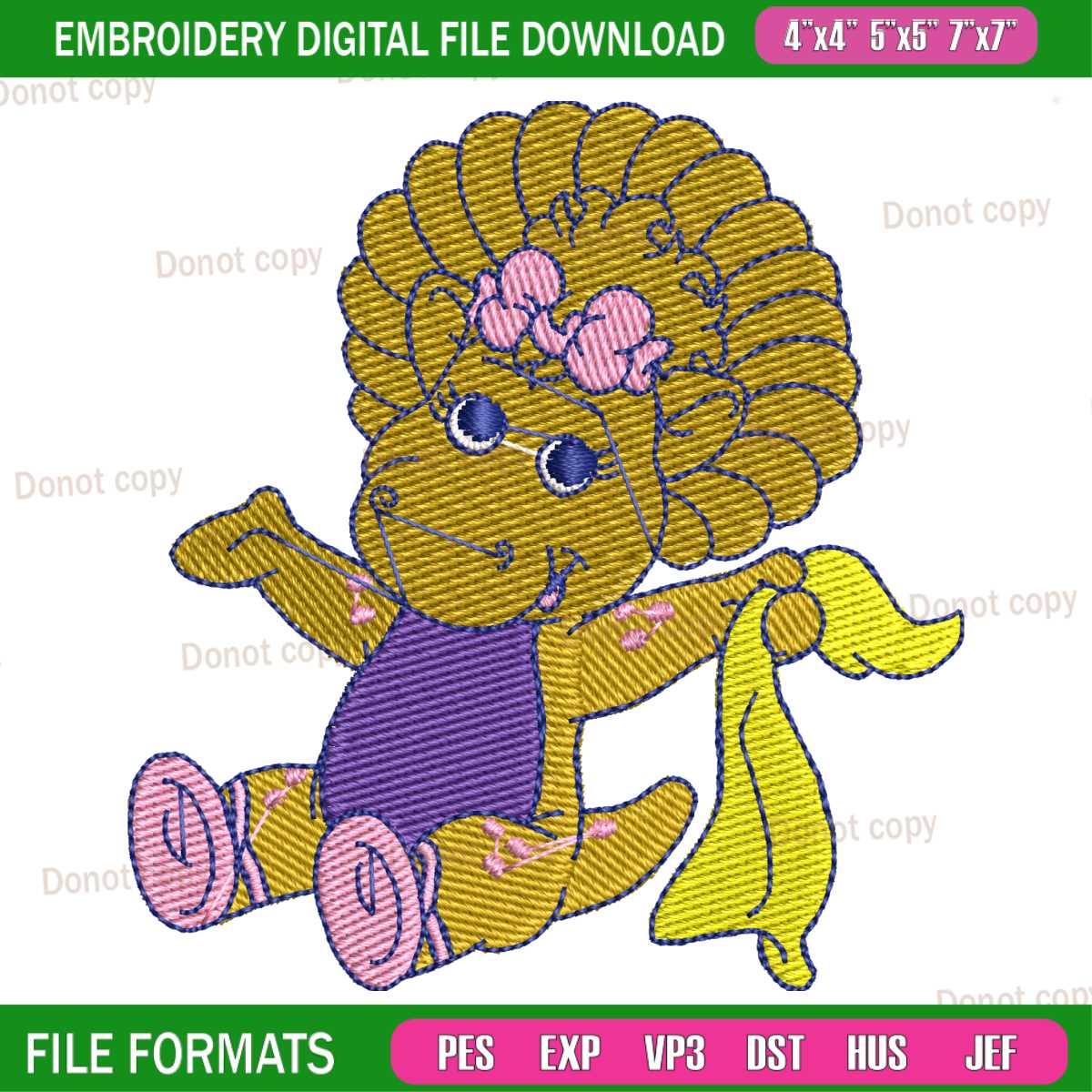 Barney Baby Bop Machine Embroidery Png | Inspire Uplift