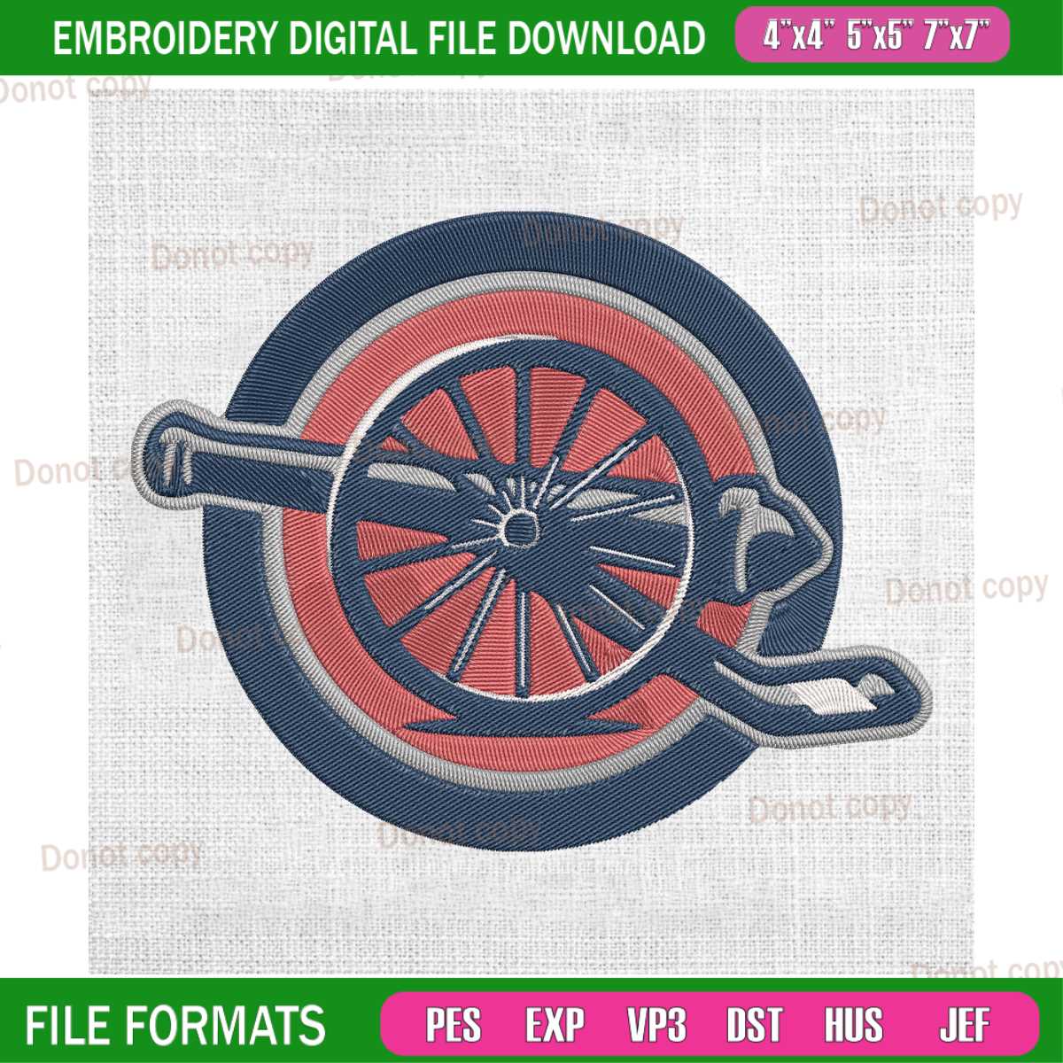 Columbus Blue Jackets Cannon Logo Embroidery, NHL Embroidery | Inspire ...
